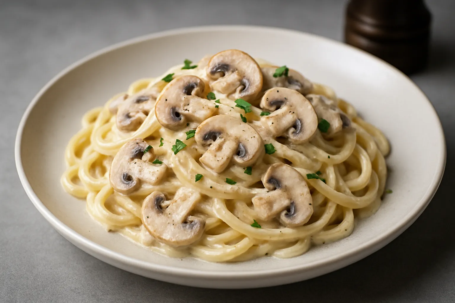 Pâtes crémeuses champignons : recette rapide 20 min