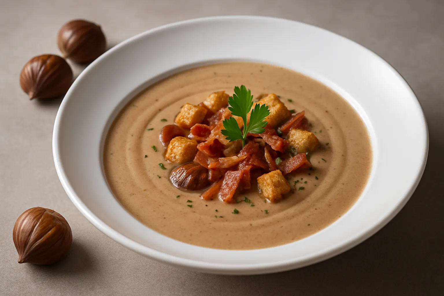 Potage châtaignes lyonnais - Recette authentique de chef