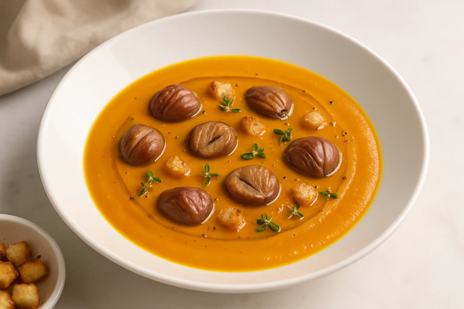 Velouté butternut châtaignes - Recette authentique Marcel