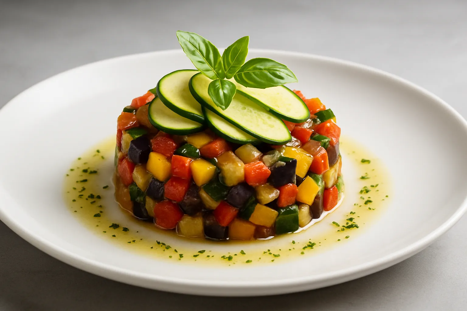 Ratatouille froide estivale - Recette authentique de chef
